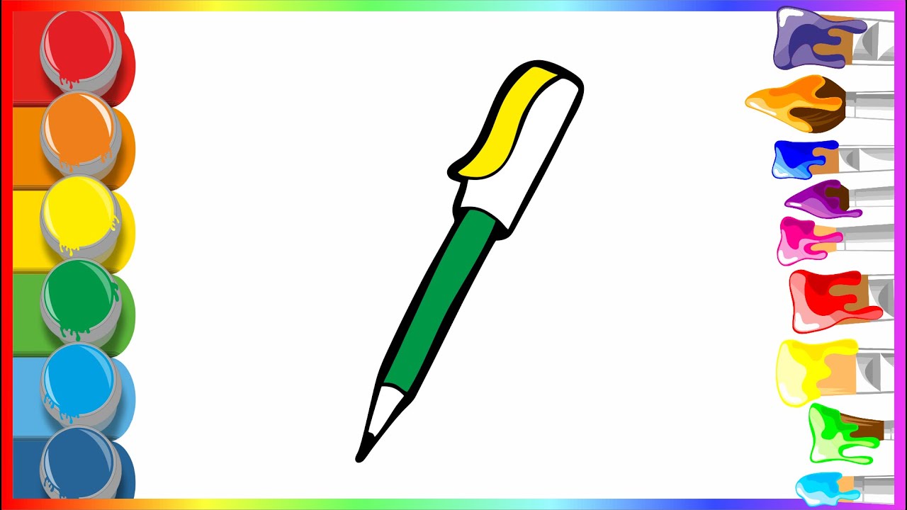 drawing a pencil for children | How to draw a Pencil for kids - YouTube