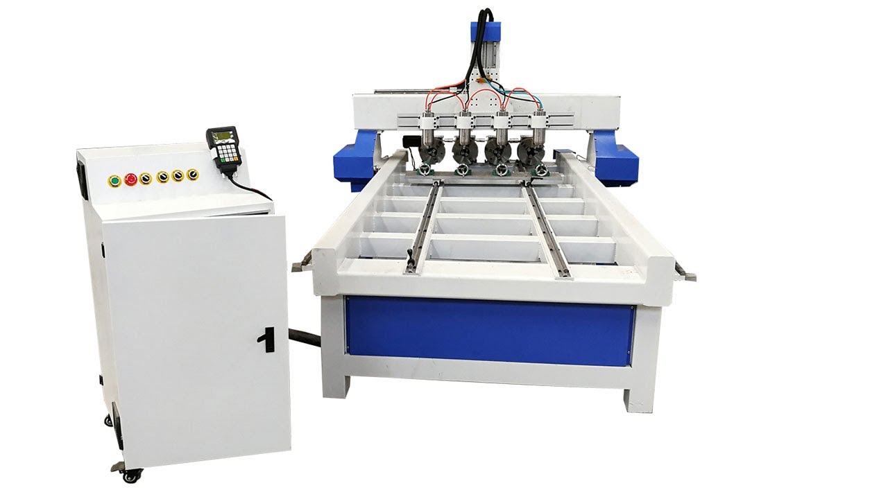 4axis controller cnc router for cylinder round wood 4 heads spindles ...