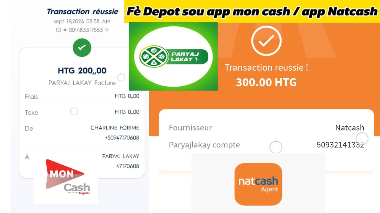 kòman pou w rechaje kont paryaj lakay ou avèk applikasyon sa yo Natcash ...