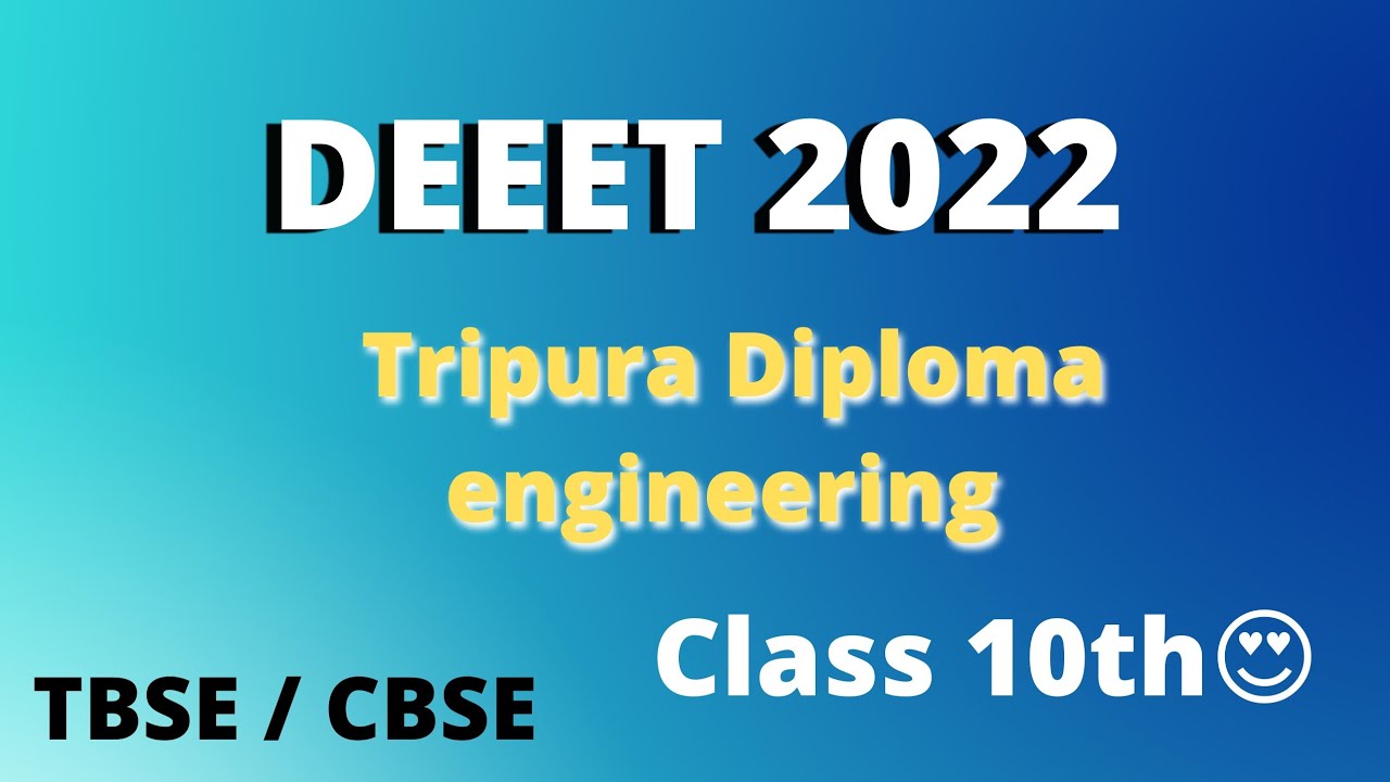 Tripura Diploma engineering entrance examination class 10th TBSE / CBSE ...