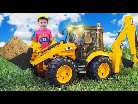 Traktoren, Kran, Bagger Bruder JCB 5CX im Einsatz – Lustige Geschichten für Kinder