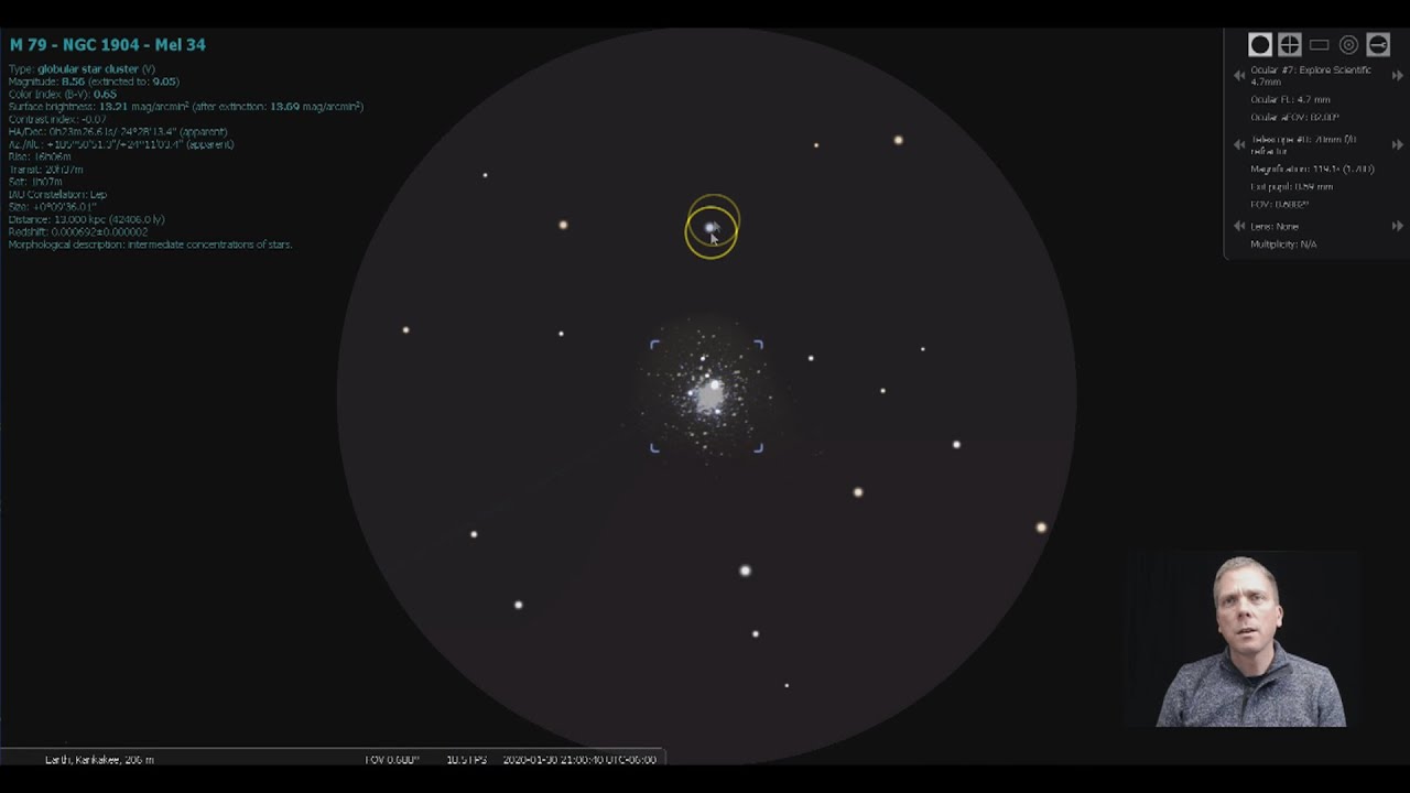 Locate and observe globular cluster Messier 79 - YouTube