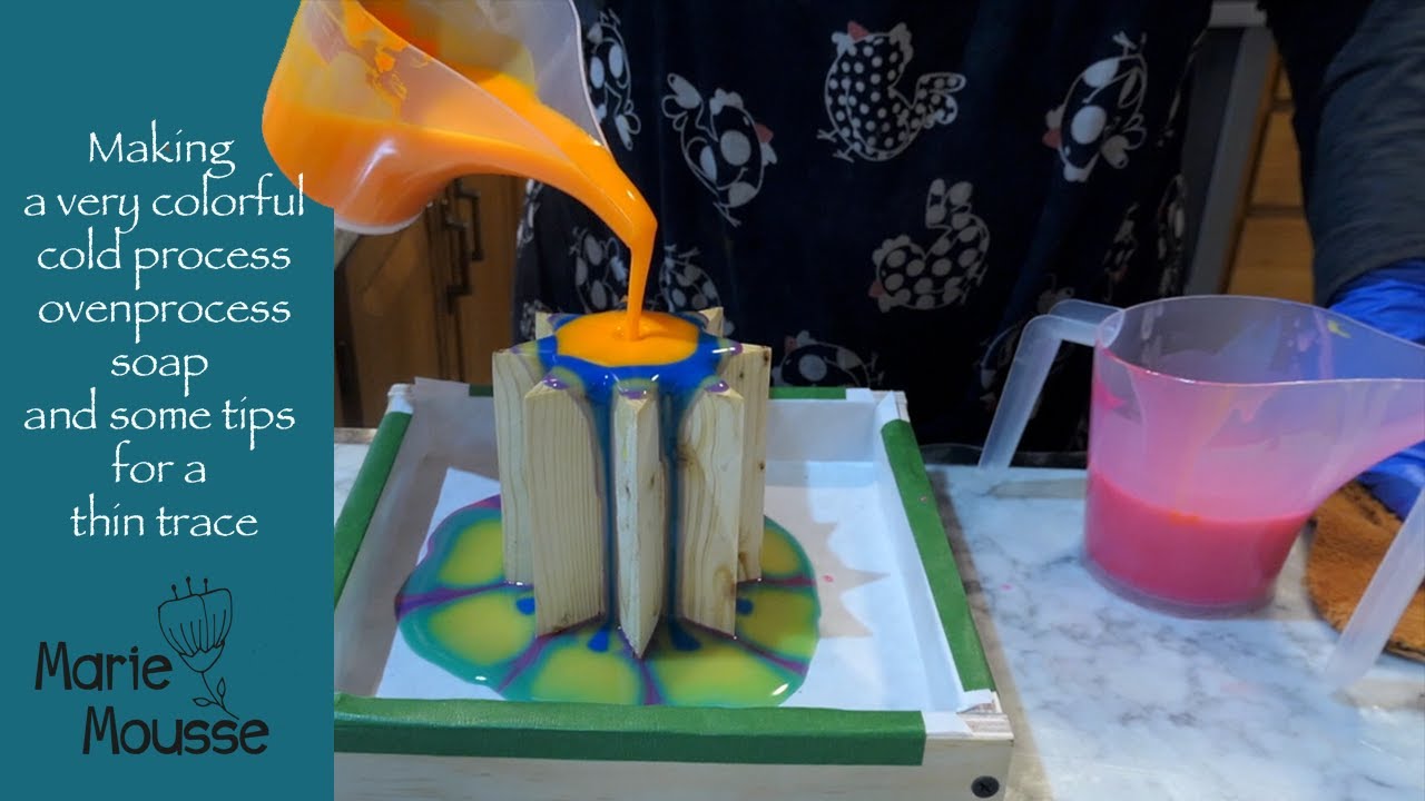 Making a very colourful Cold Process Oven Process (CPOP) soap and some ...