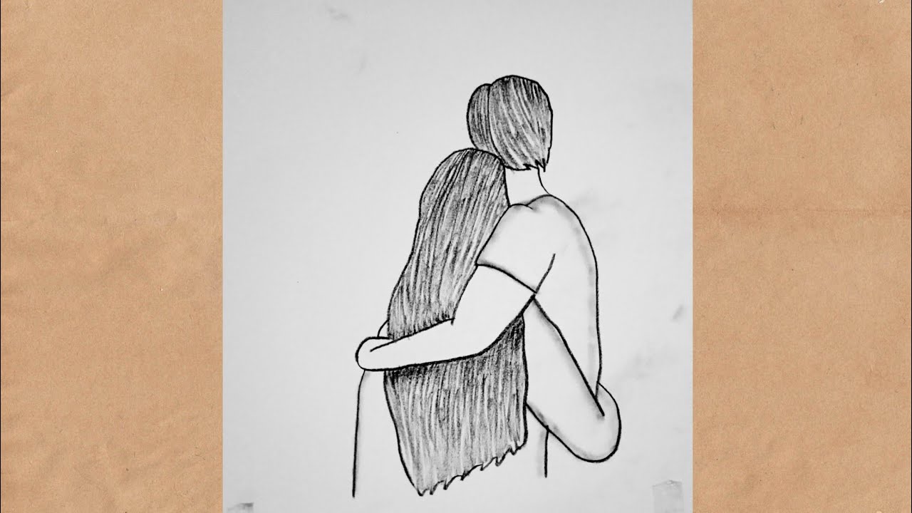 "How to Draw a Couple Hugging | Easy and beautiful pencil sketch ...