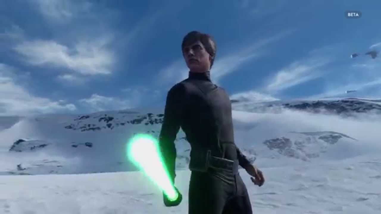 STAR WARS Battlefront Beta Luke Skywalker gameplay - YouTube