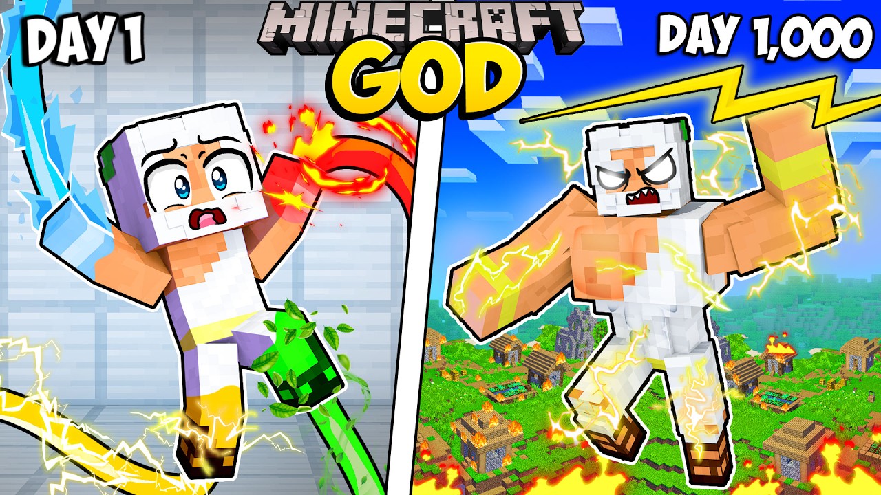 I Survived 1000 Days as an ELEMENTAL GOD in Minecraft (Minecraft ...