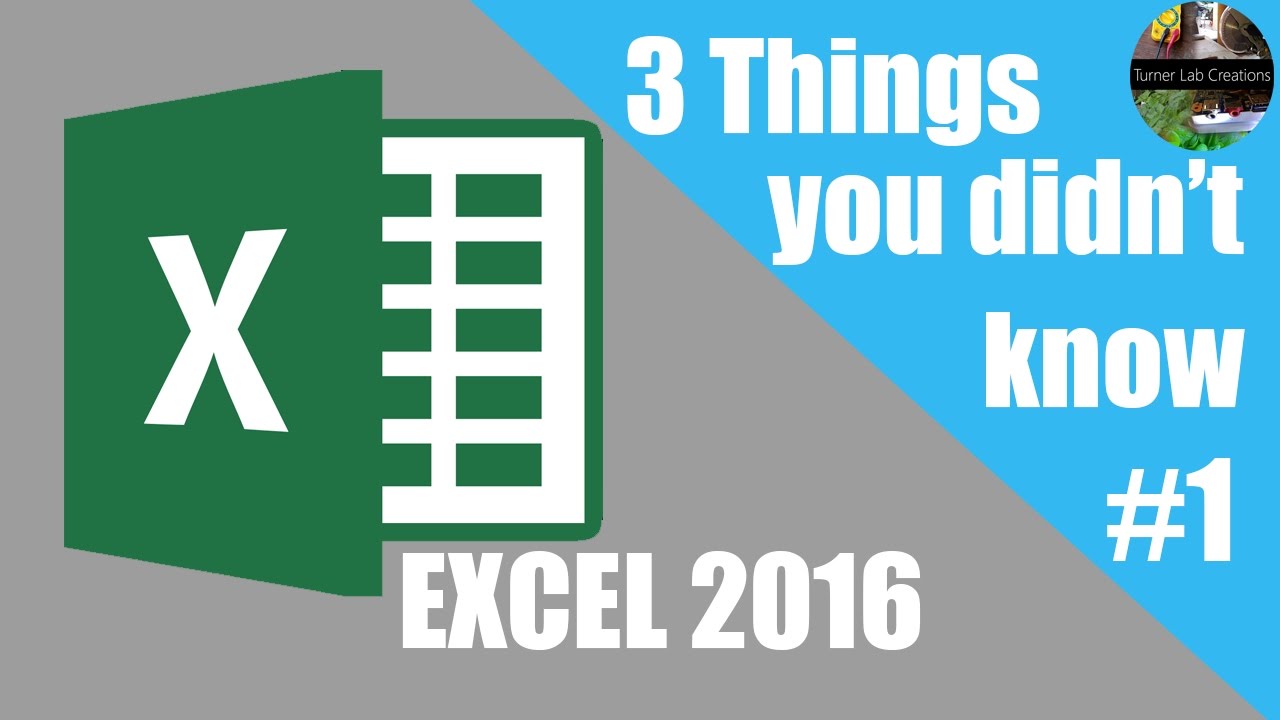3 amazing things you didn't know about Excel 2016 #1 - YouTube