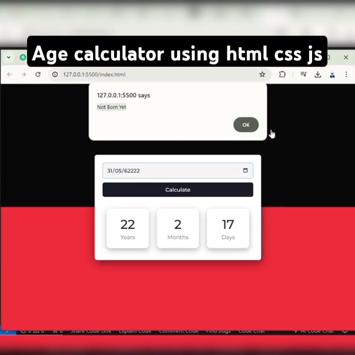 Age calculator using html css js - YouTube