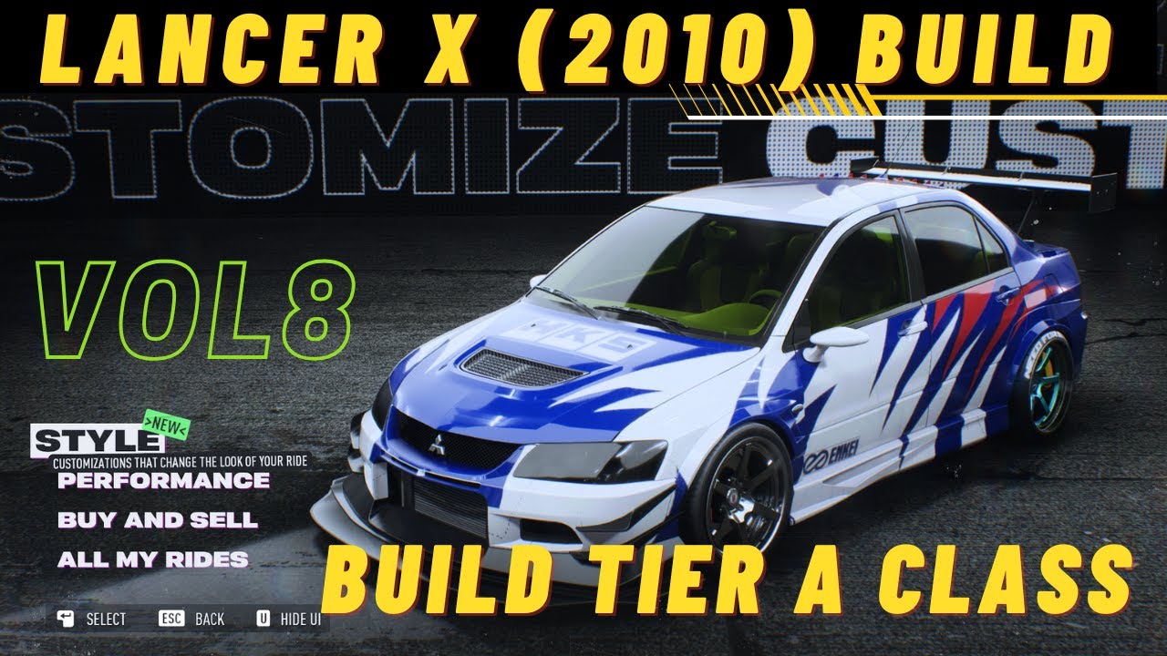 Build A+ Class Mitsubishi Lancer Evo X Car in NFS Unbound Vol 8 - YouTube
