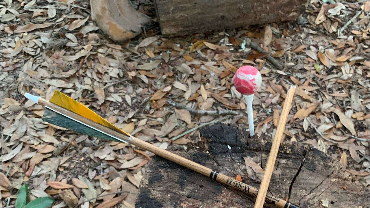 Broke an arrow shooting a bouncy ball 🤣 23 yards - YouTube