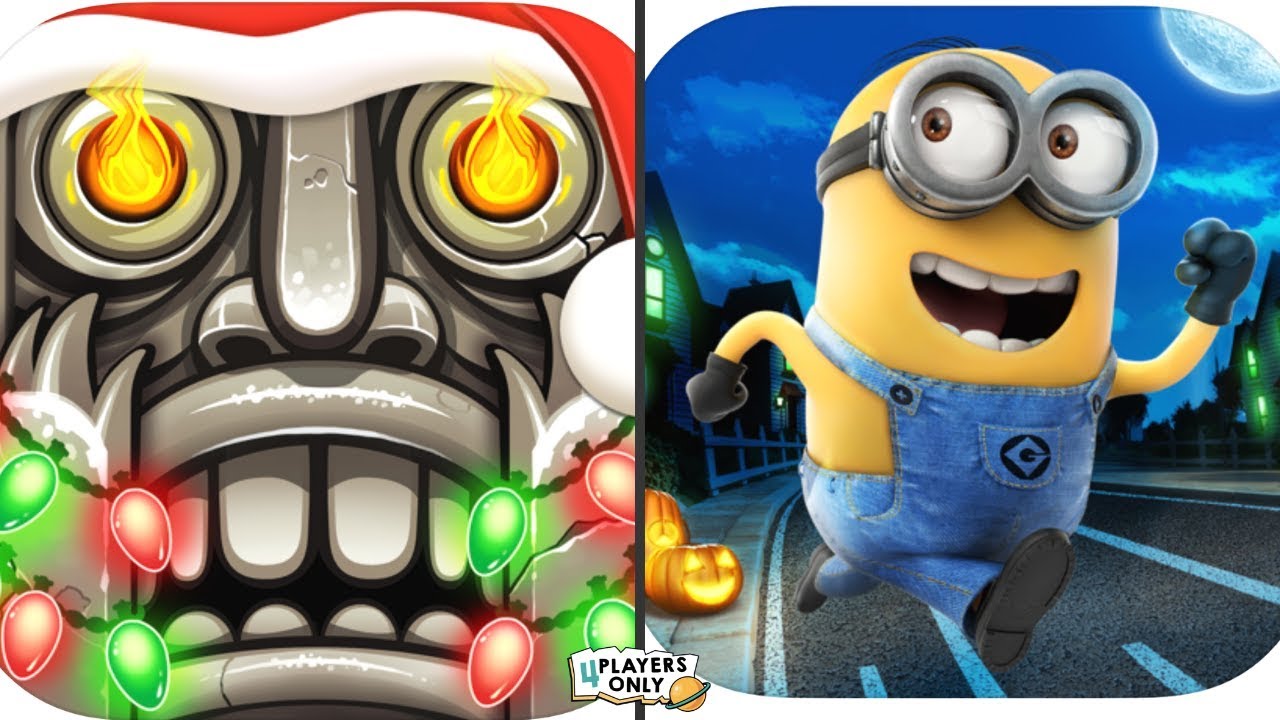 Temple Run 2 [GUY DANGEROUS: HOLIDAY HAVOC Map!] Vs Minion Rush - YouTube
