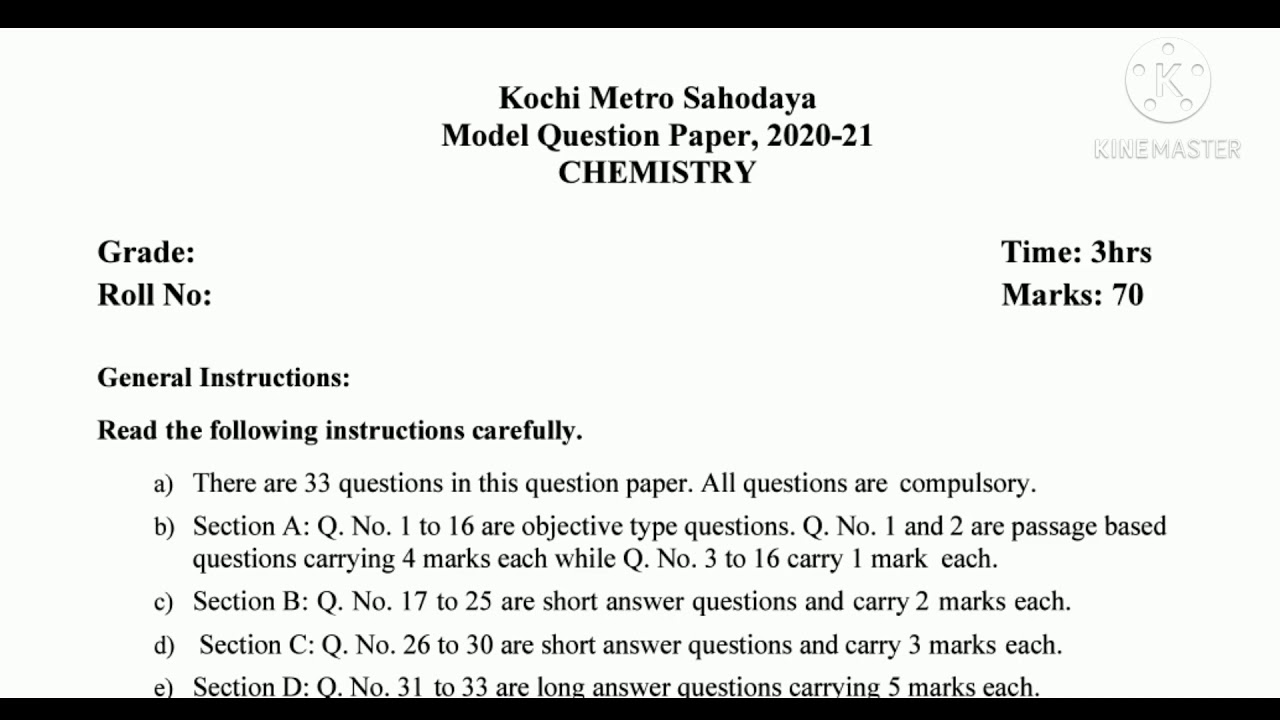 Class 12 Chemistry Cbse Model Question Paper With Answer Sheet 2021 class-12-chemistry-cbse-model-question-paper-with-answer-sheet-2021