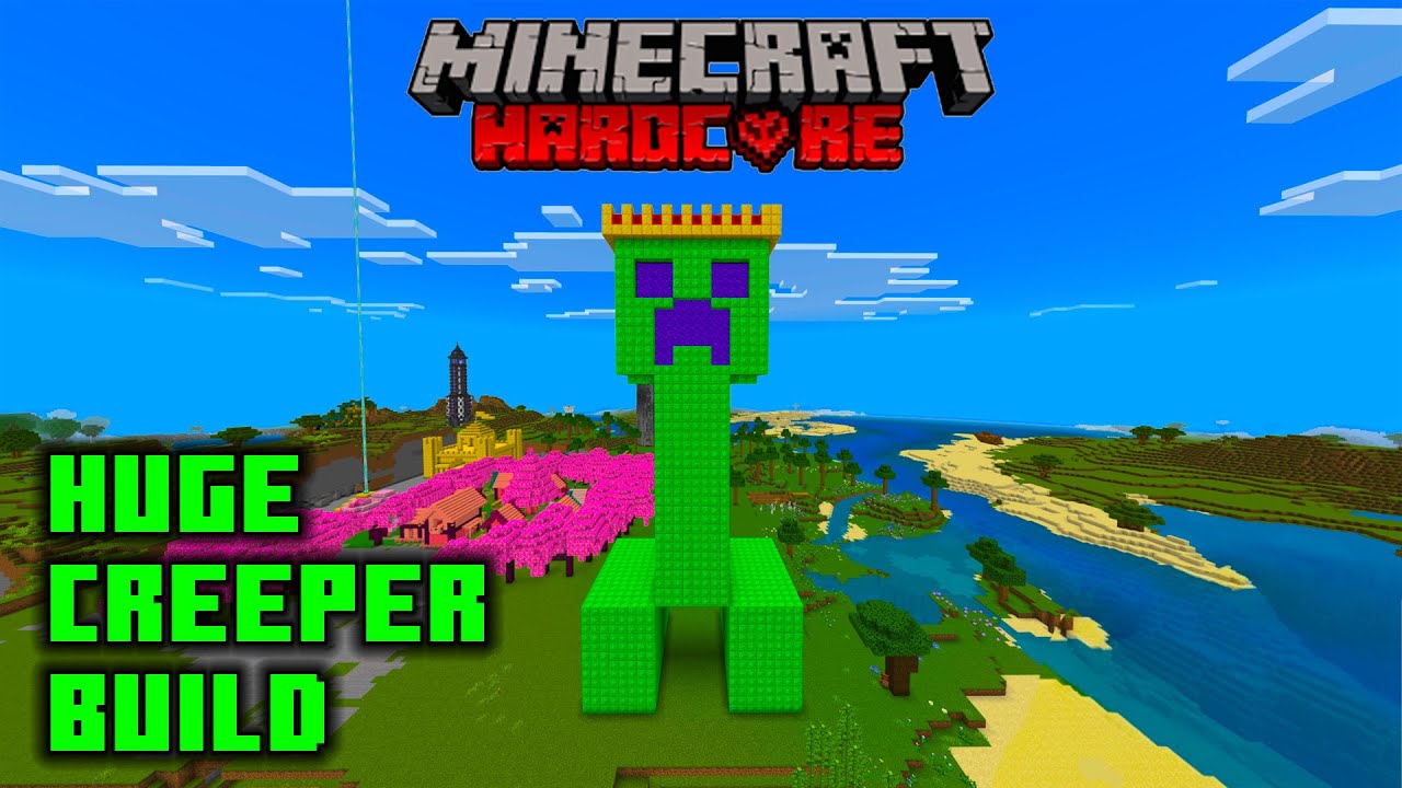 King Creeper 👑💣 | Building a GIANT Creeper Statue | Minecraft Hardcore ...