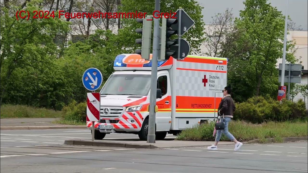 RTW 1 DRK LK GRZ RW ZR + RTW 2 DRK KV Gera-Stadt + NEF 1 ASB + FuStw LPI Gera - YouTube