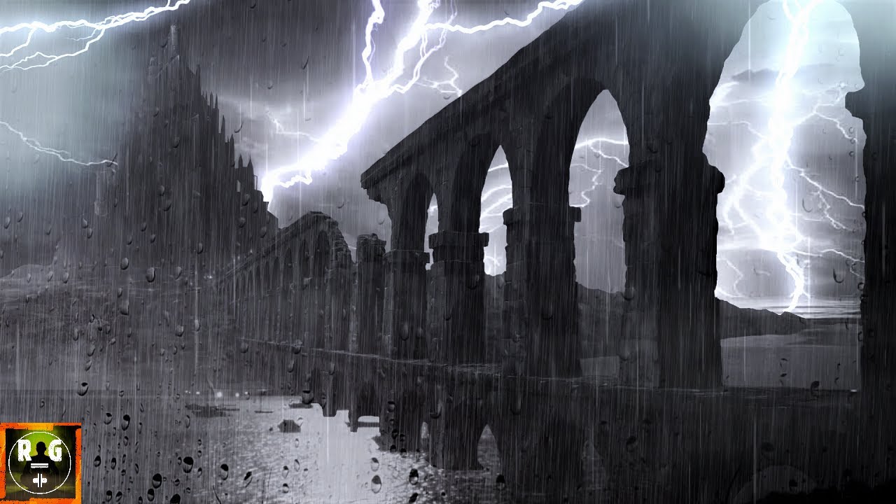 Intense Thunderstorm Sound Atmosphere with Pouring Rain, Violent ...