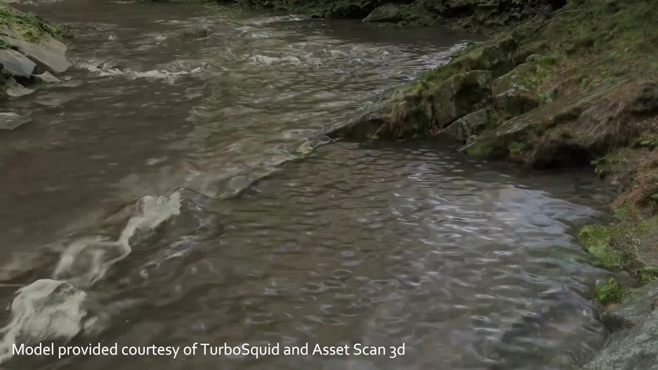 Babbling Stream Simulation - 3ds Max - YouTube