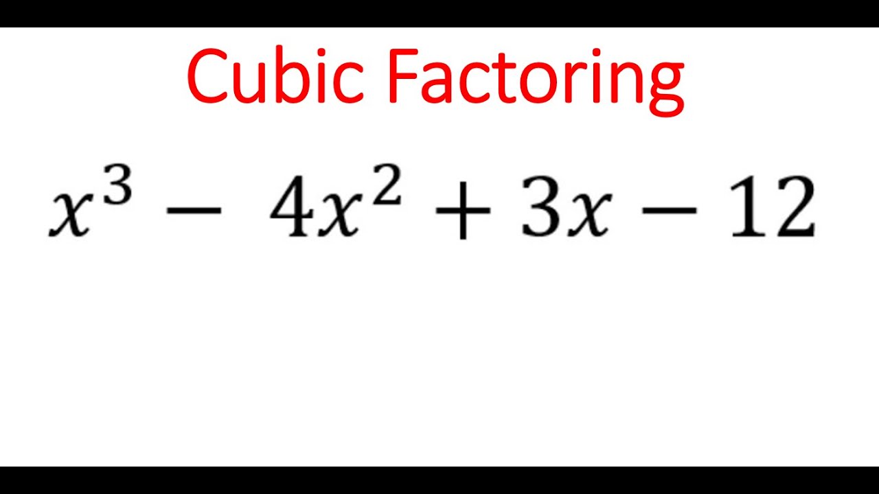 Factoring CUBIC POLYNOMIAL Using Grouping Method - YouTube