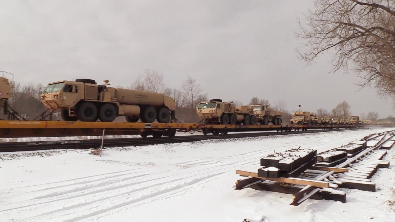 Military Train Going East thru Fairport, NY - YouTube