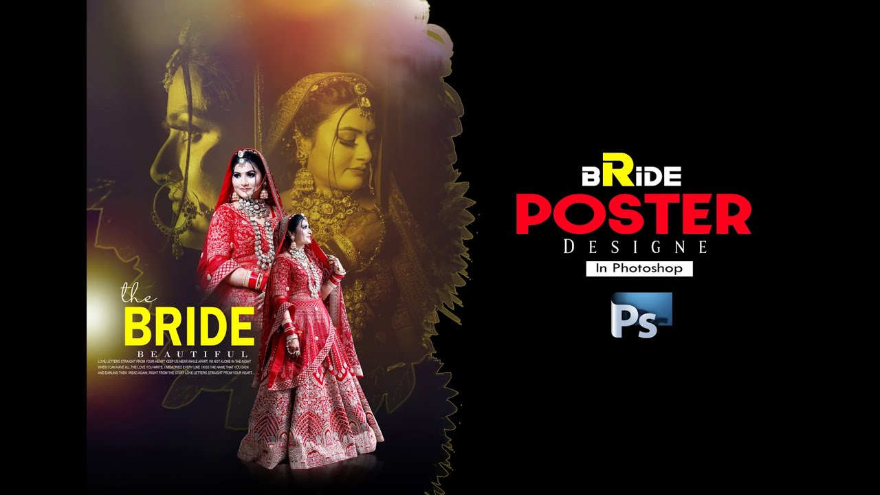 Creative Bride poster Designs in photoshop !! - YouTube