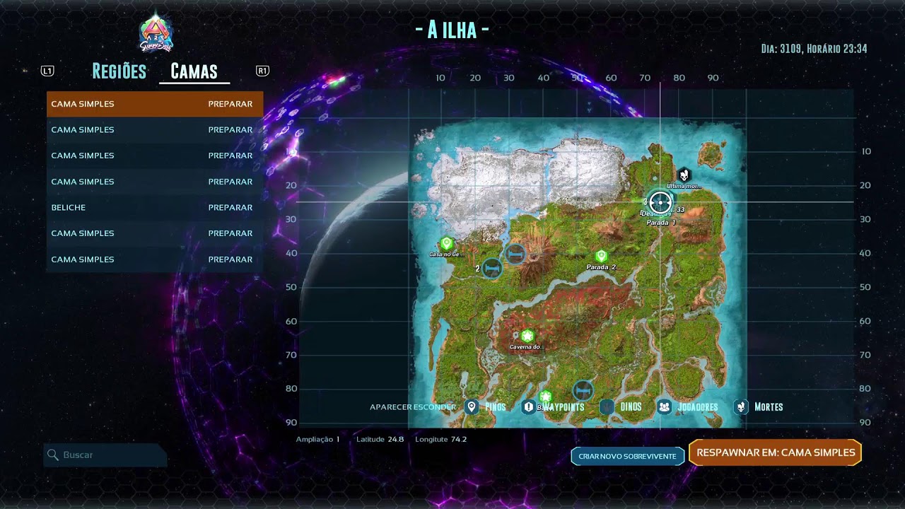 ARK acended. Boos Dragão Com a Liz e Maralt Mapa a ilha no oficial 😁 ...