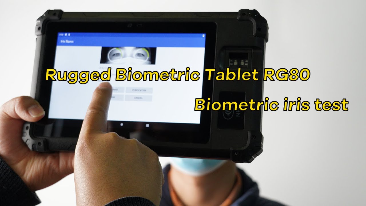 Biometric fingerprint Tablet RG80-IR Biometric iris test - YouTube
