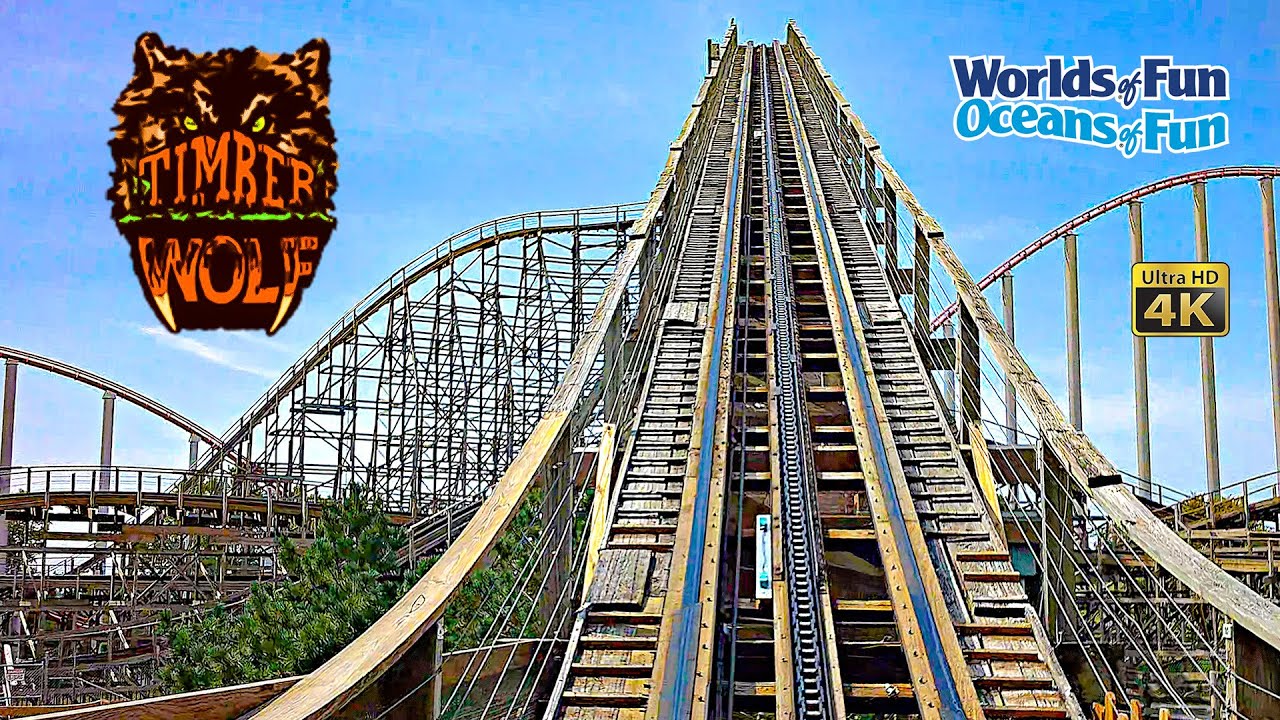 2024 Timber Wolf Roller Coaster On Ride Front Seat 4K POV Worlds of Fun ...