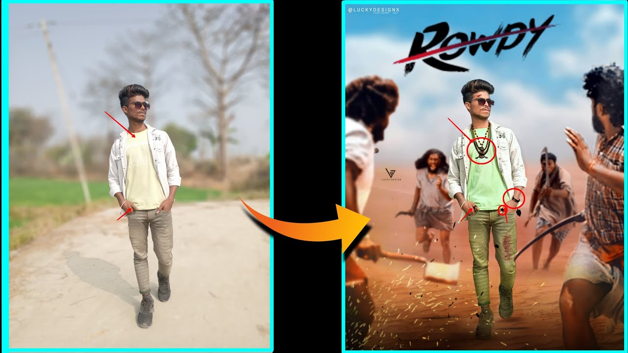 Rowdy photo editing|| rowdy photo editing kaise karen, creation by ...