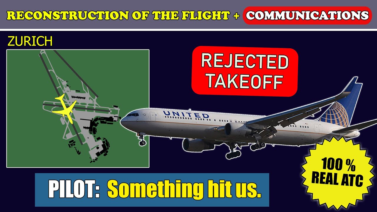 “Something hit us”. Rejected takeoff | United Airlines Boeing 767-300 ...