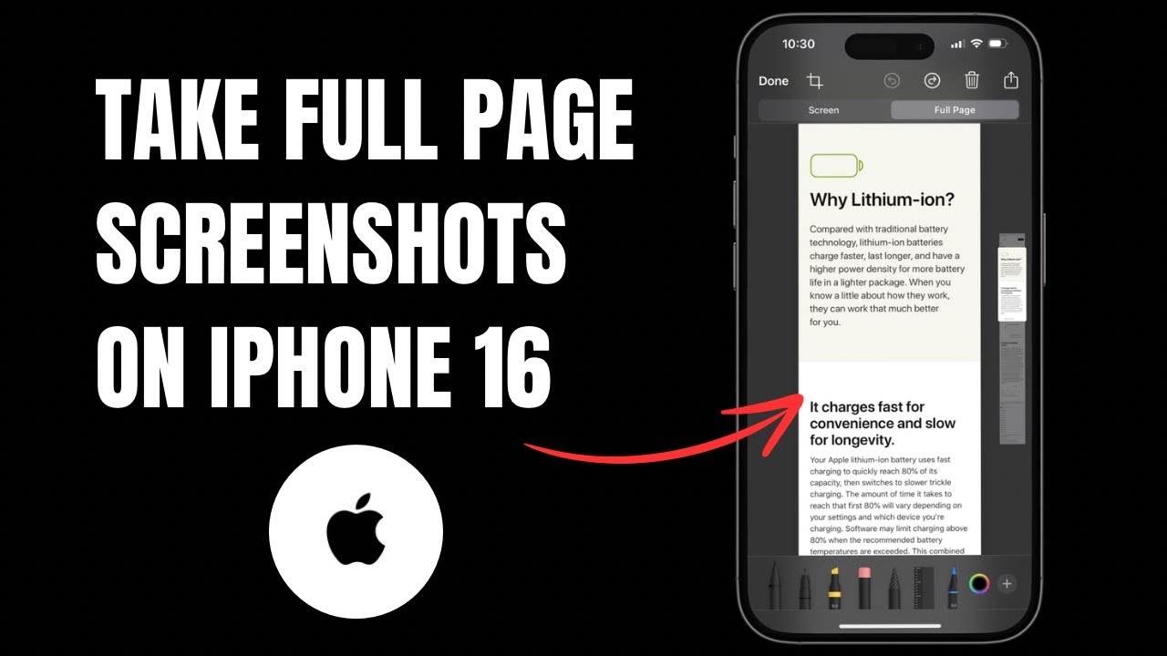 How to Take Full Page Screenshots On iPhone 16 | iOS 18.1 - YouTube