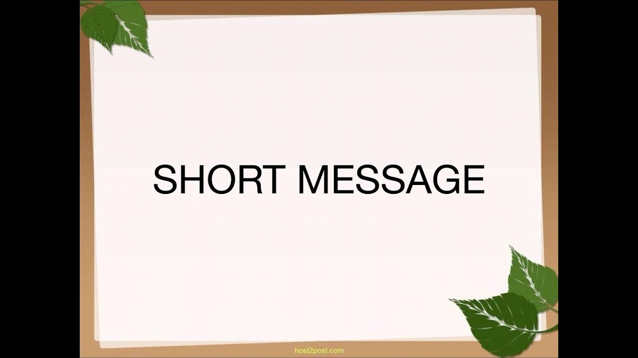SHORT MESSAGE (Bahasa Inggris - Kelas VIII - SMP) - YouTube