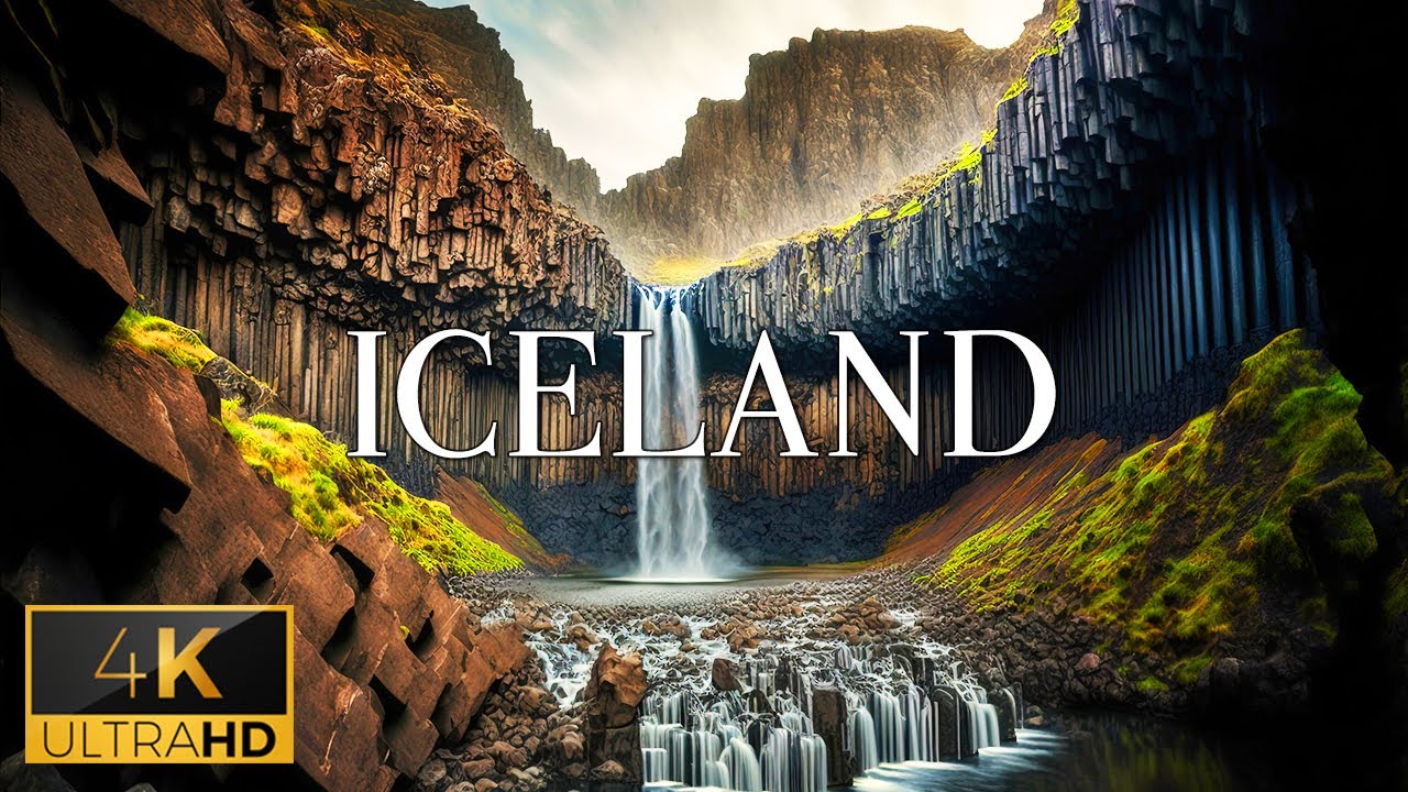 FLYING OVER ICELAND (4K Video UHD) - Relaxing Music With Beautiful ...