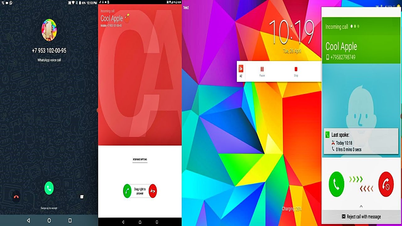 Mix of Sony & Samsung & Lenovo tablets screen recording incoming calls ...