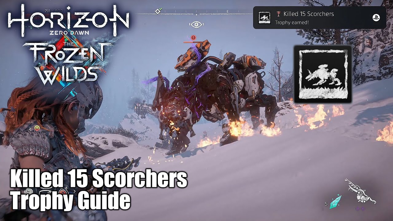 Horizon Zero Dawn: The Frozen Wilds DLC • Killed 15 Scorchers Trophy ...