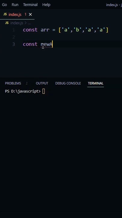 find unique letter in array #shorts #javascript - YouTube