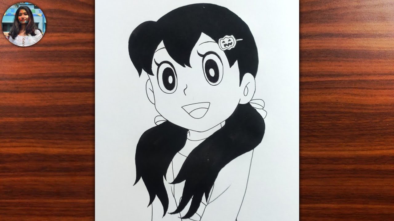 How to Draw Shizuka from Doraemon step by step || Easy Shizuka drawing ...