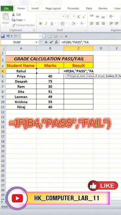How to Use The If Function in Excel Check it Out!!#excelformula #computereducation #exceltips ...