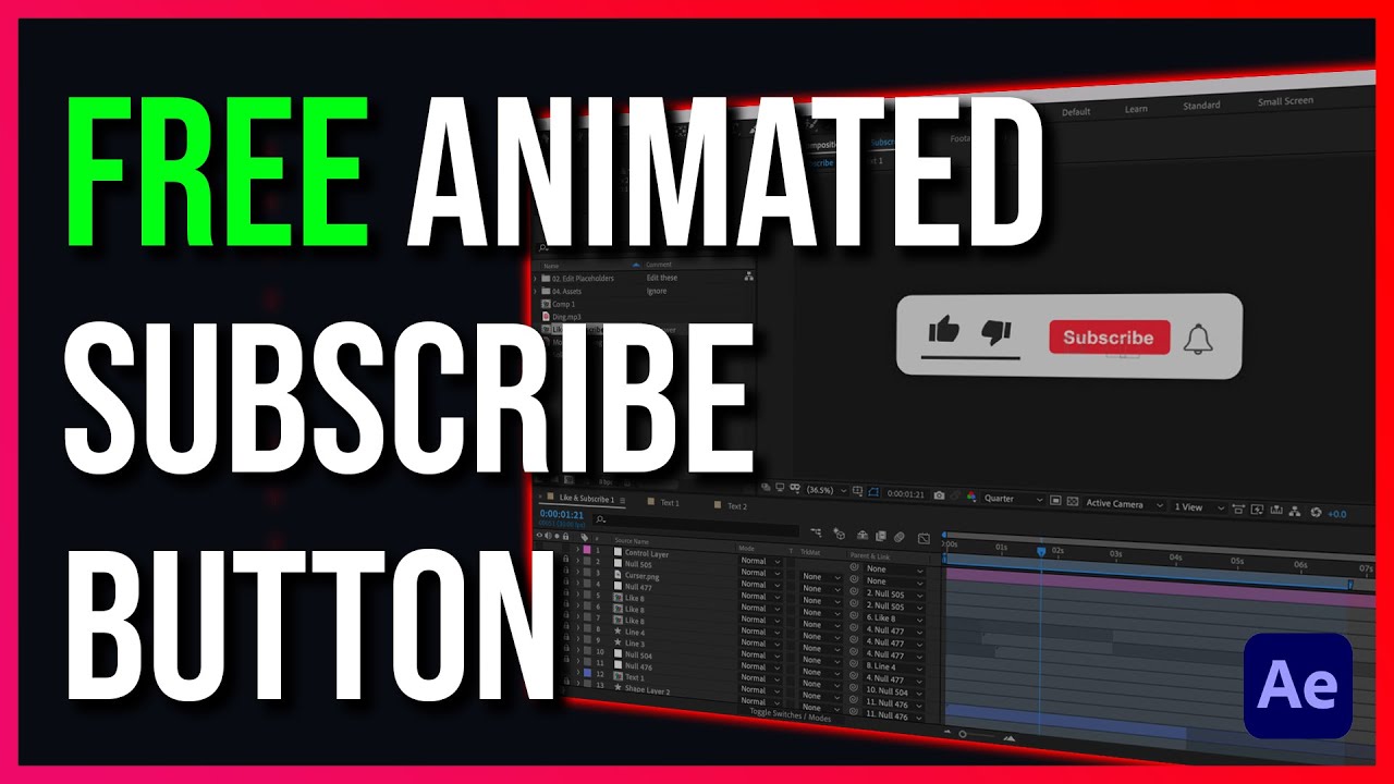 FREE Green Screen Animated Subscribe Button + Transparent Version ...