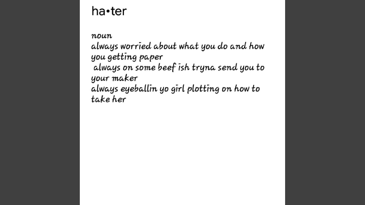 The Definition of a Hater - YouTube