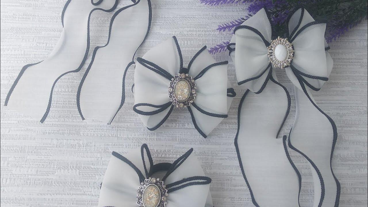 Бантик з органзи 5 см своїми руками МК: БЕЛЫЕ БАНТИКИ ИЗ ОРГАНЗЫ С ...