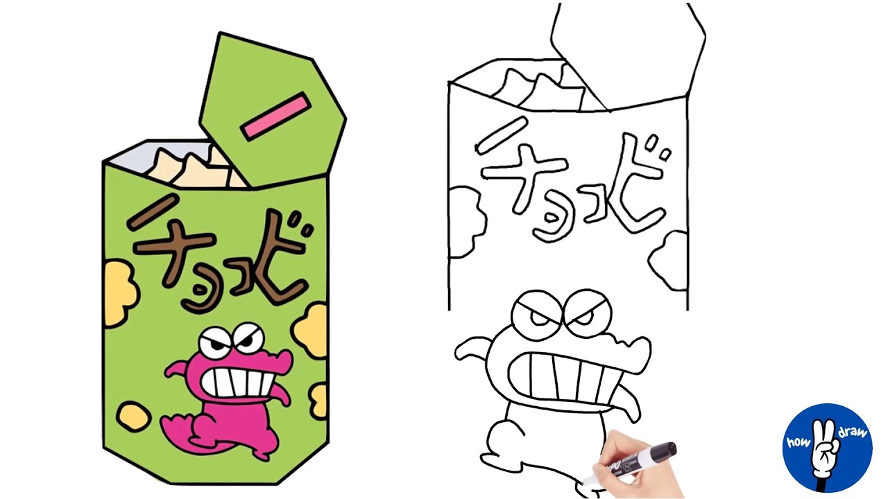How to draw Chocobi, Shin-Chan favorite snacks in easy steps! #shinchan ...