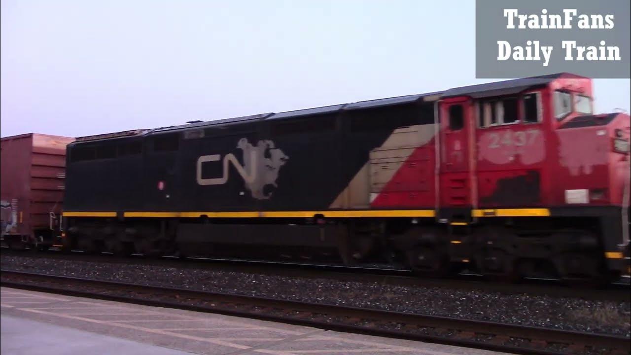 Manifest Train CN M397 With CN 5670 CN 2202 CN 5651 BCOL 4626 CN 2110 & CN 2437 Locomotives ...