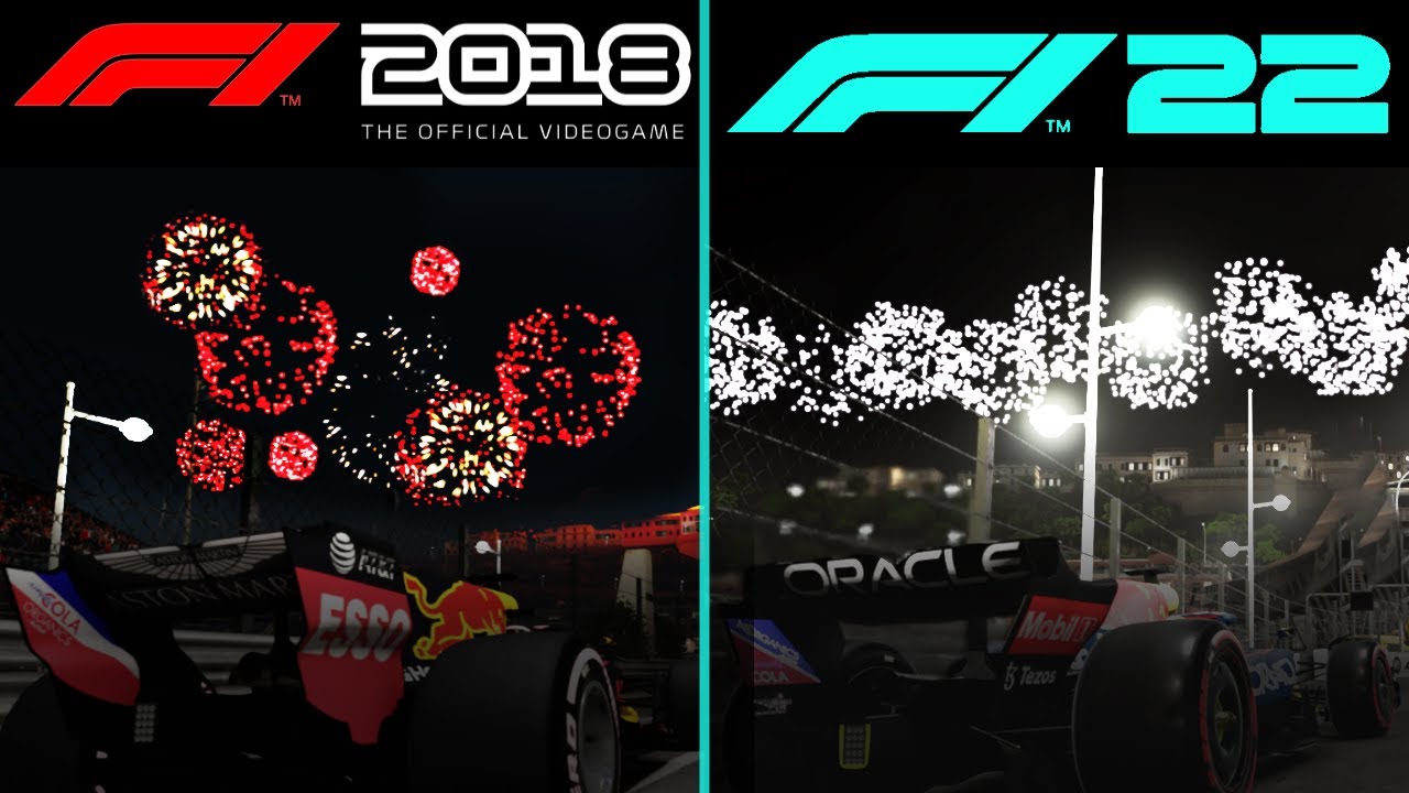 Evolution of Fireworks in F1 Game | Monaco Night Race - YouTube