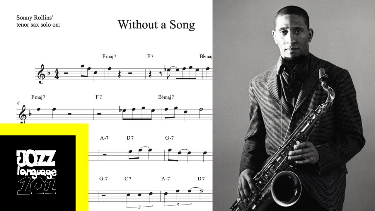 Sonny Rollins' tenor sax solo TRANSCRIPTION on 'Without a Song' (Bb ...
