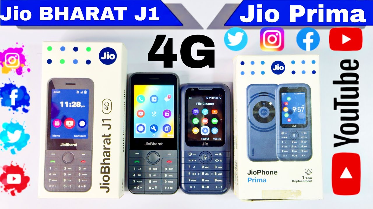 Jio Bharat J1 4G 🆚 Jio Prima 4G ⚡ Unboxing & Comparison ⚡ Jio Keypad 4G ...
