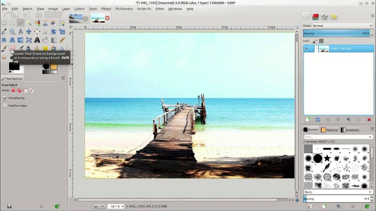 Gimp heal selection and heal transparency tutorial (formerly Resynthesize) - YouTube