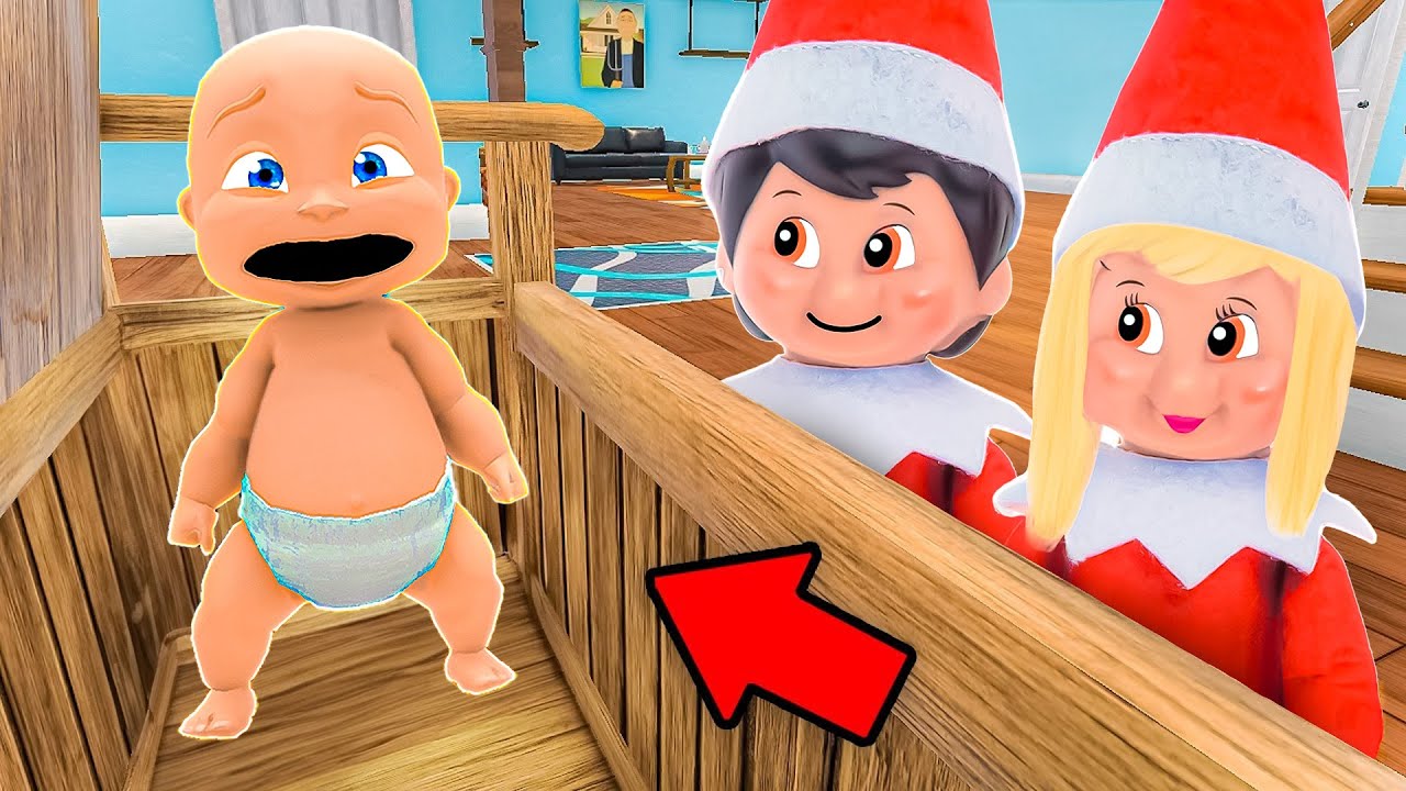 Baby and Elf On The Shelf Family Play Hide and Seek! - YouTube