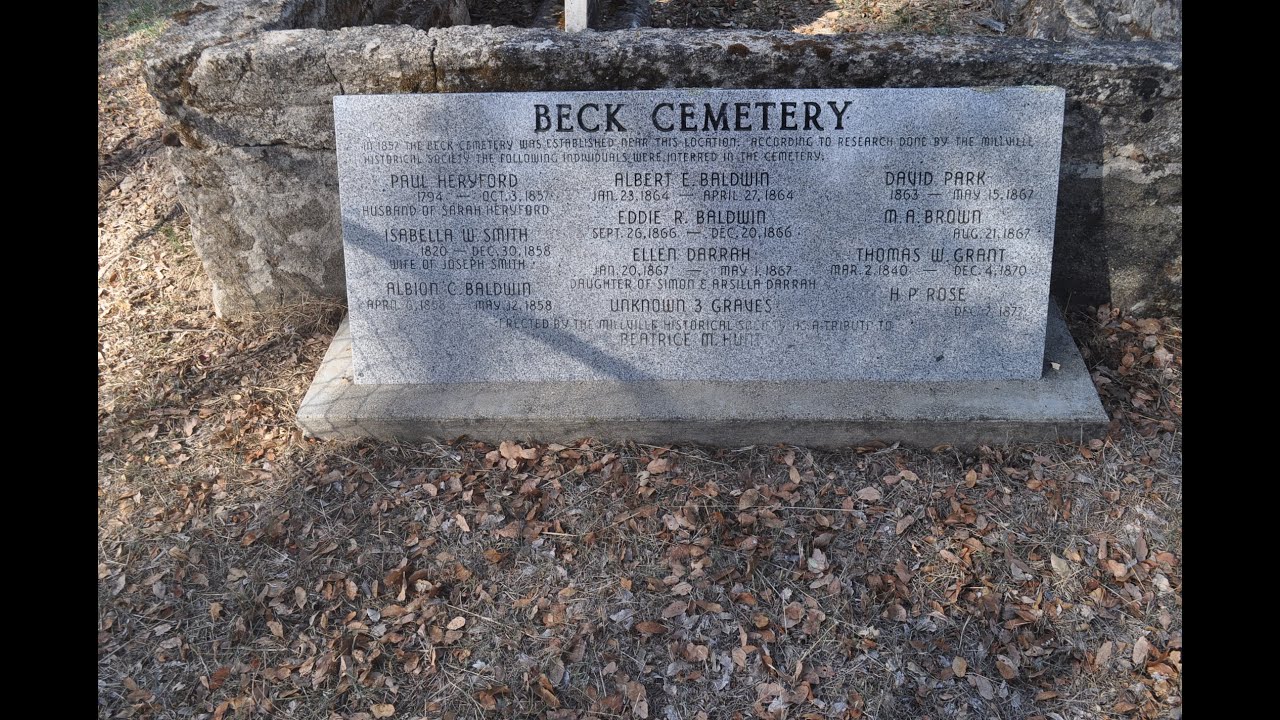 The Beck Cemetery of Millville - YouTube