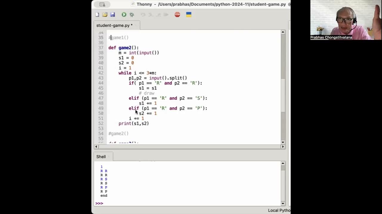 Python programming 2024 : comment on Grader problem P1 03 RSP - YouTube