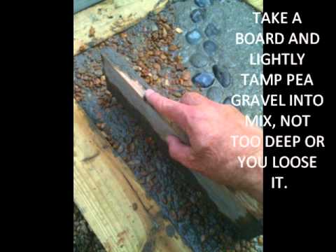 Pebble inlay in concrete - YouTube