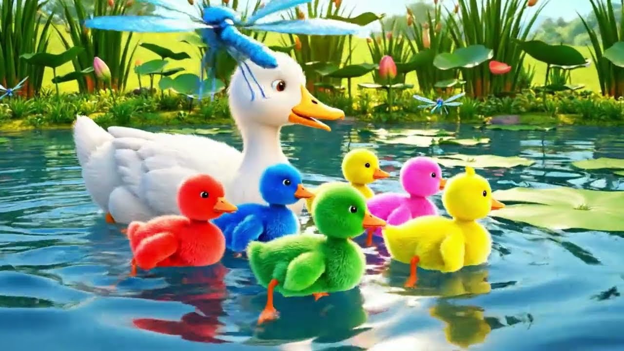 Five Little Ducks | Cute Duck Song for Toddlers with 3D Cartoon Nursery ...